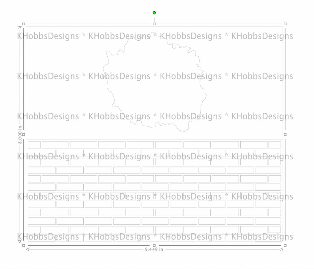 Brick Wall Template for Tipsy Magnolia 32 Plump - Digital Cut File Onl ...