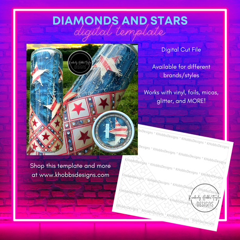 Diamonds and Stars Template for HOGG 20 Skinny Straight - Digital Cut ...
