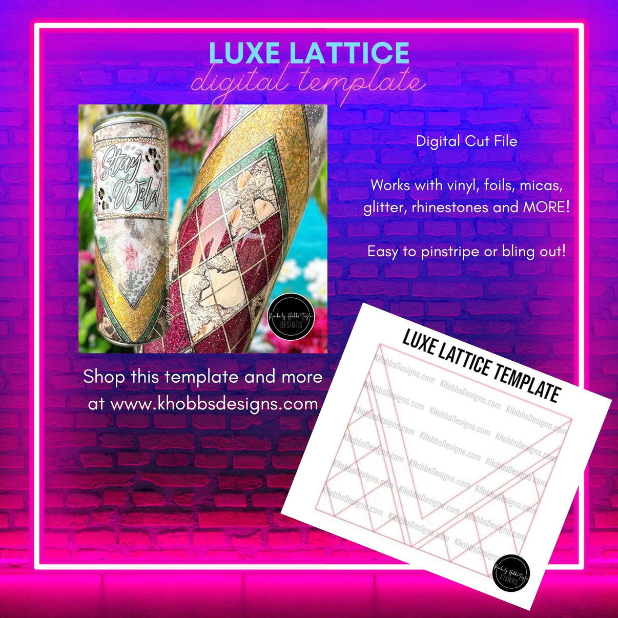 Luxe Lattice Template for HOGG 20 Skinny Straight - Digital Cut File O ...