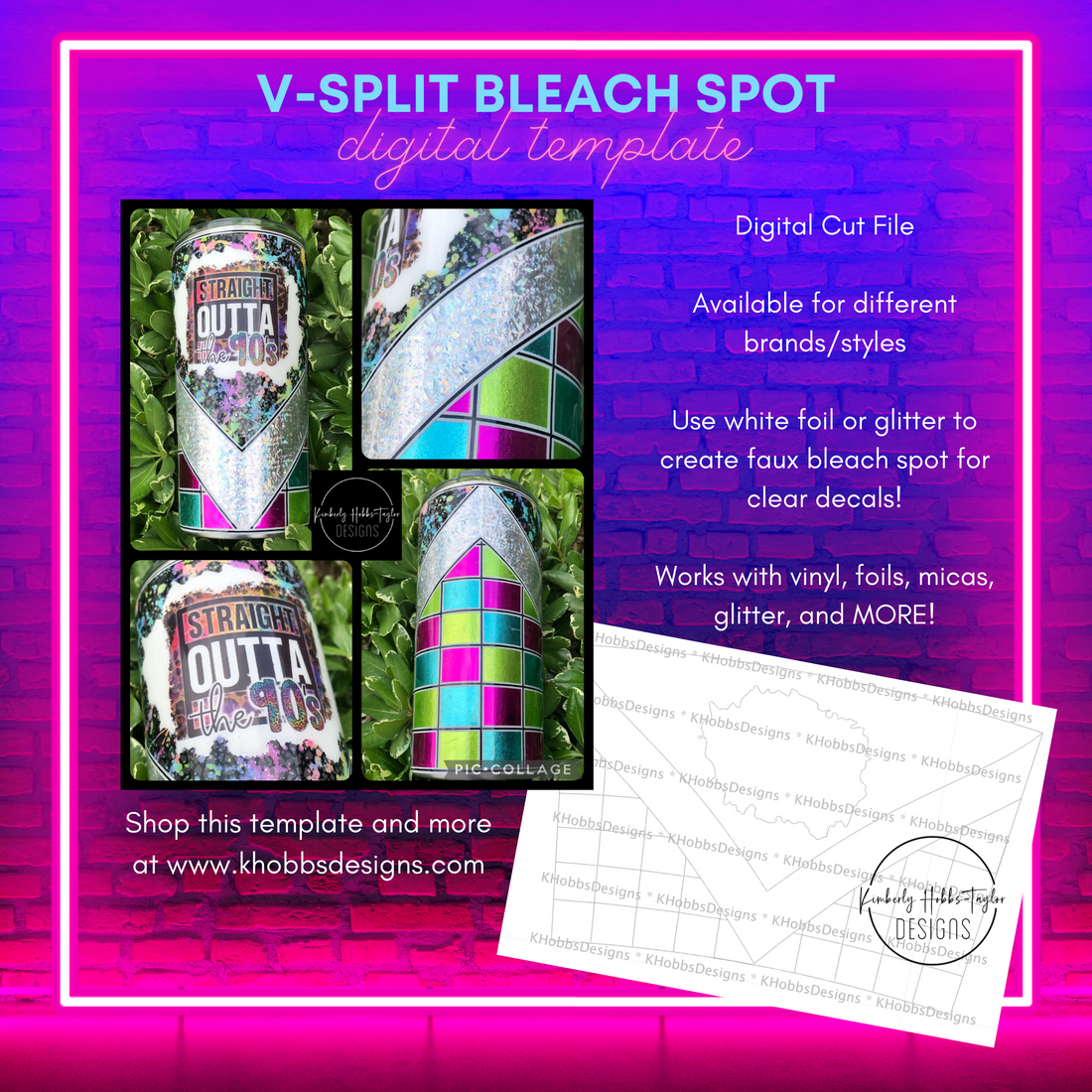 V-Split Plaid Bleach Spot Template for Tipsy Magnolia True 22 - Digita ...